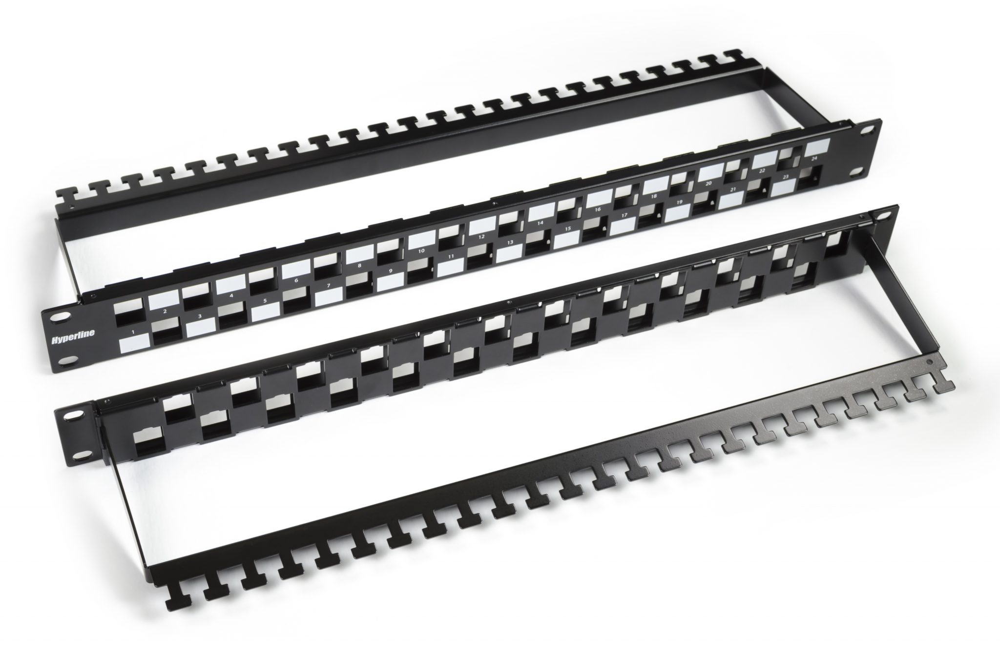 Hyperline | Patch Panel 19" Modular 24 Ports 1U Snap-in Staggered Rear ...